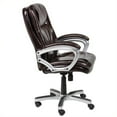 Pemberly Row Office Chair in Brown Faux Leather - Walmart.com