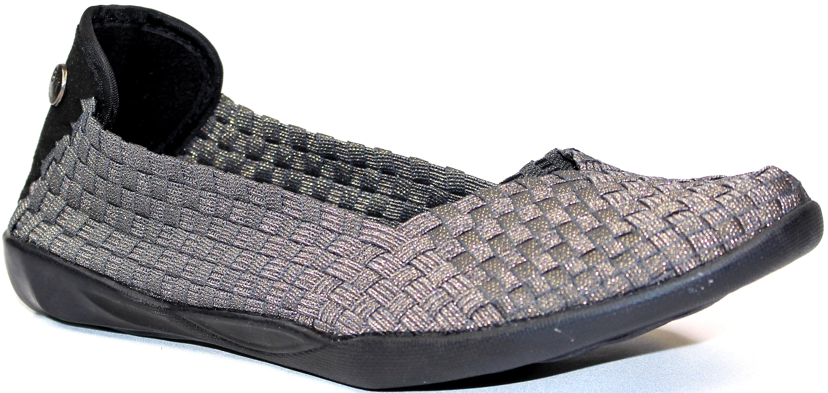 Bernie Mev Women's Catwalk Flat Ballerina Shoes - Grey Shimmer - Walmart.ca