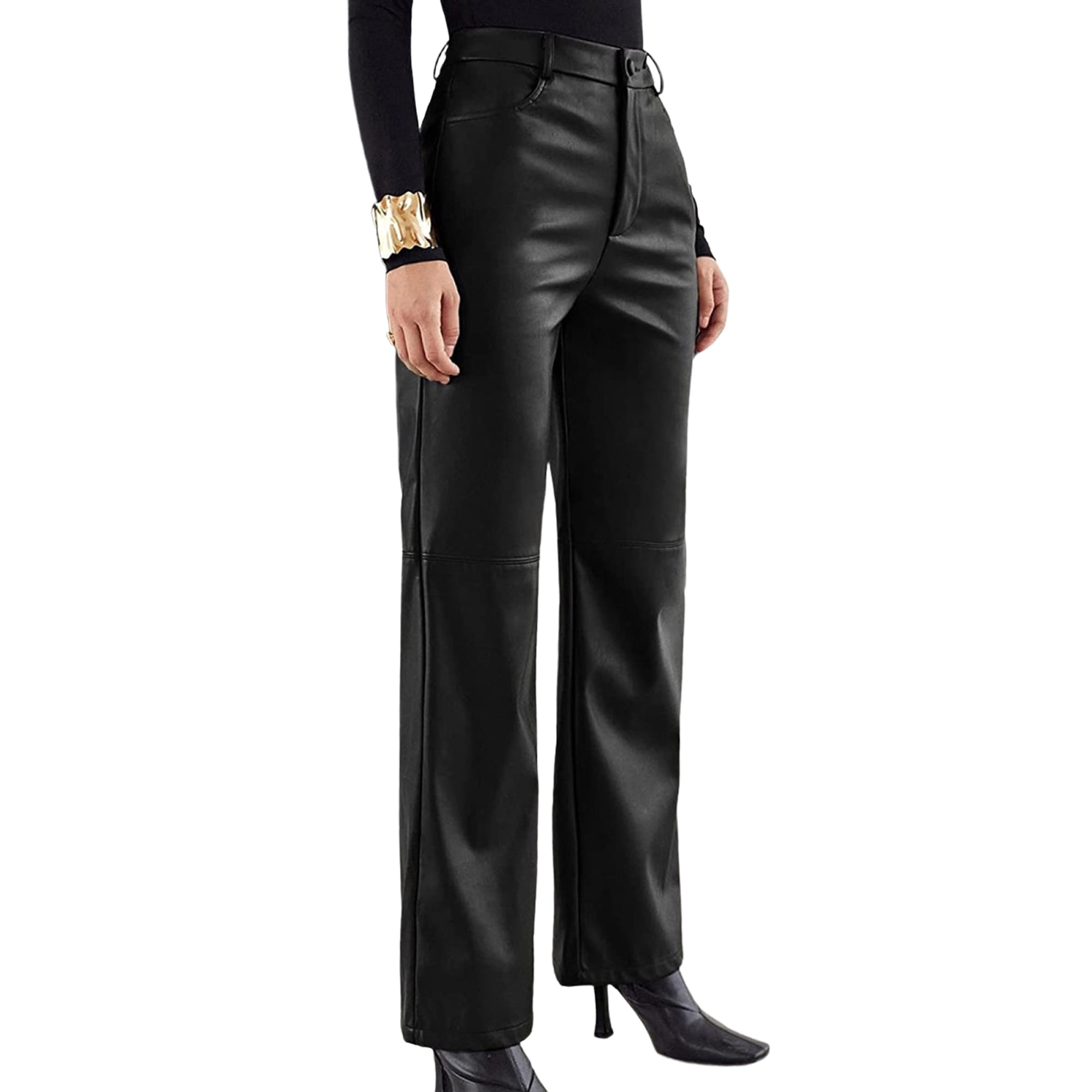 Click here for Gupgi Women Leather Pants High Waist Straight Slim... prices