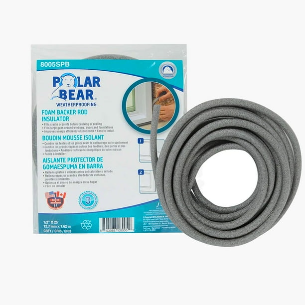 Foam Backer Rod Insulation | Polar Bear Weather Stipping - Walmart.com
