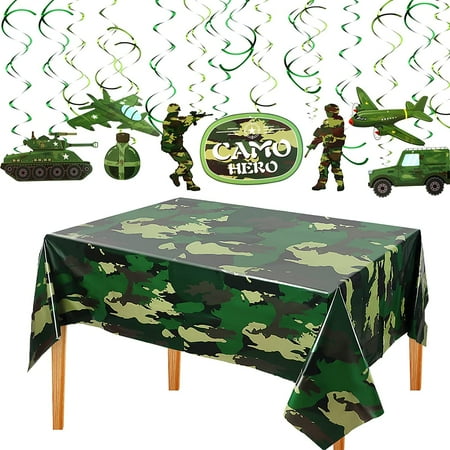 Lepai 16 Pieces Camo Birthday Party Decorations, Include 1 Woodland ...