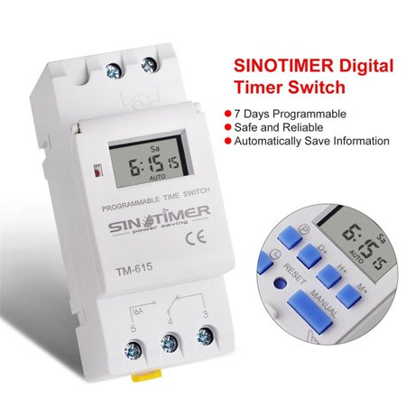 SINOTIMER AC 220V Weekly 7 Days Digital Programmable Time Switch Relay ...