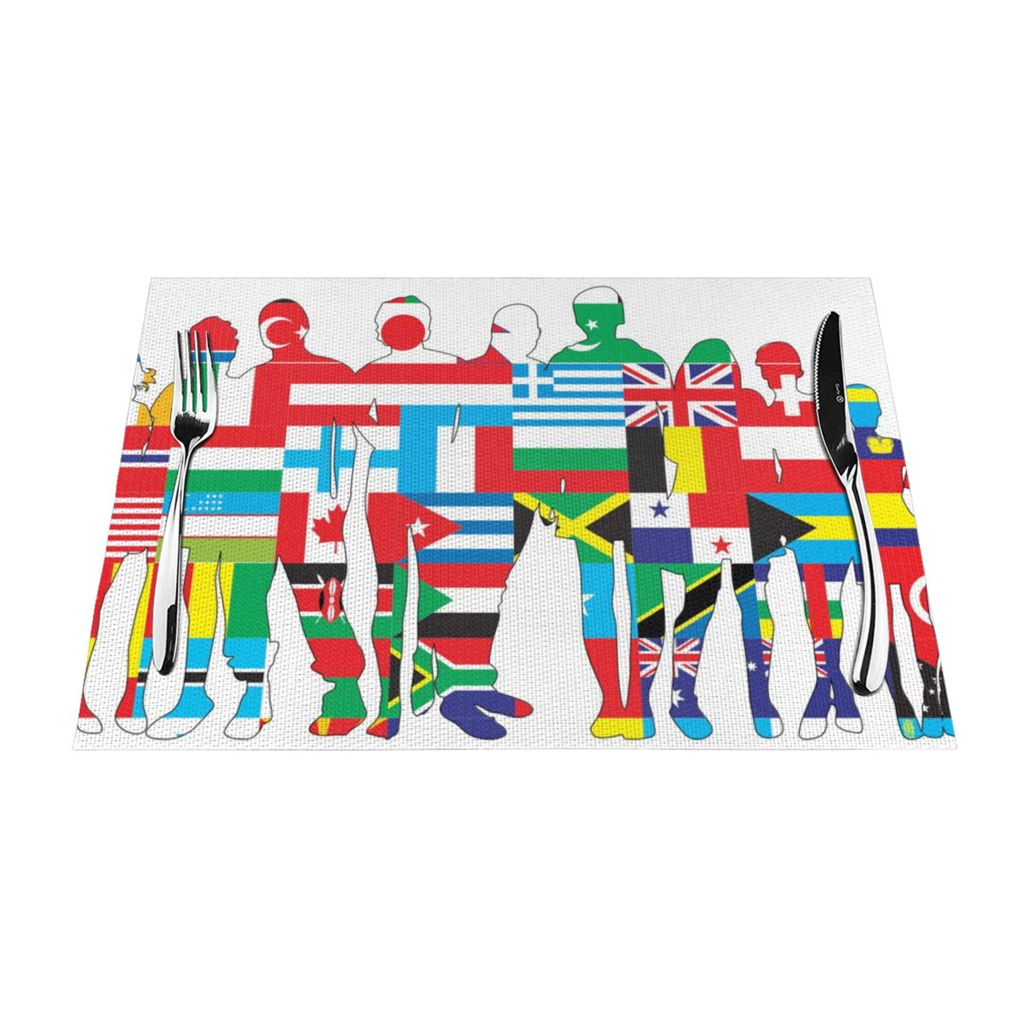 XMXY Woven Placemats Set of 4 PCS, Art Borders Boy Table Mats Washable ...