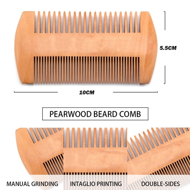 Wooden Hair Comb, Pearwood Mustache Shaper And Styling Comb Tools Beard ...