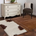 Area Rug 3x5ft Western Cow Leather Texture Area Rugs Washable Low Pile ...
