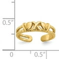 Primal Gold 14 Karat Yellow Gold Hearts and "X" Toe Ring - Walmart.com