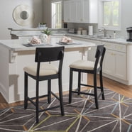 Linon Rae Backless Wood Counter Stool, 24" Seat Height, Brown Finish ...
