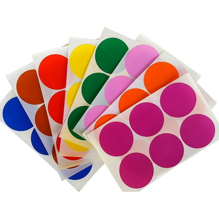 Round 2" Inch Sticker 50mm Dot Labels - Colored Circle Stickers ...