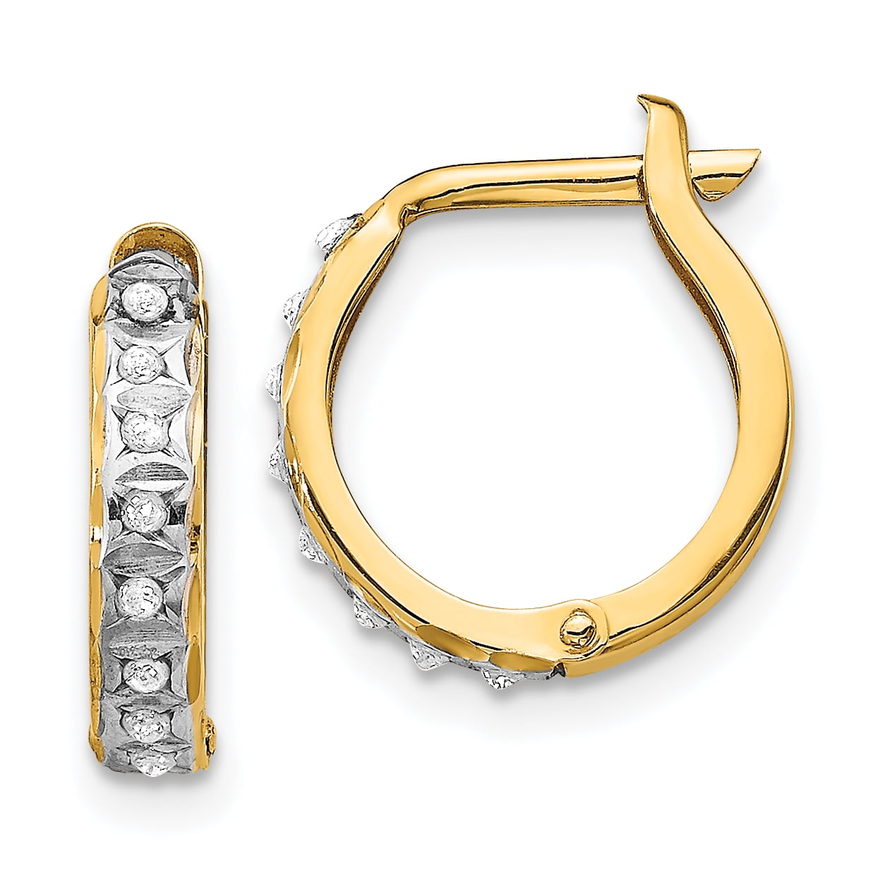 Shirin Diamond Jewelry - 14k Round Hinged Hoop Earrings - Walmart.com ...