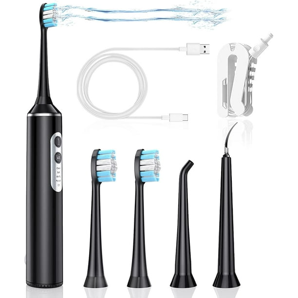 Electric Toothbrush with Water Flosser, Flossing Toothbrush with 4 ...