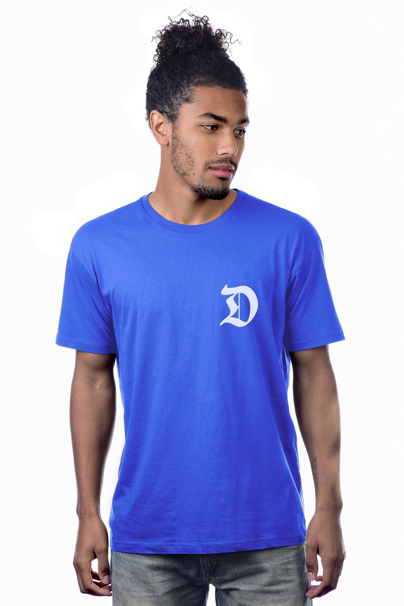 Daxton Adult Unisex Royal Tshirt Custom White Old English Numbers and ...