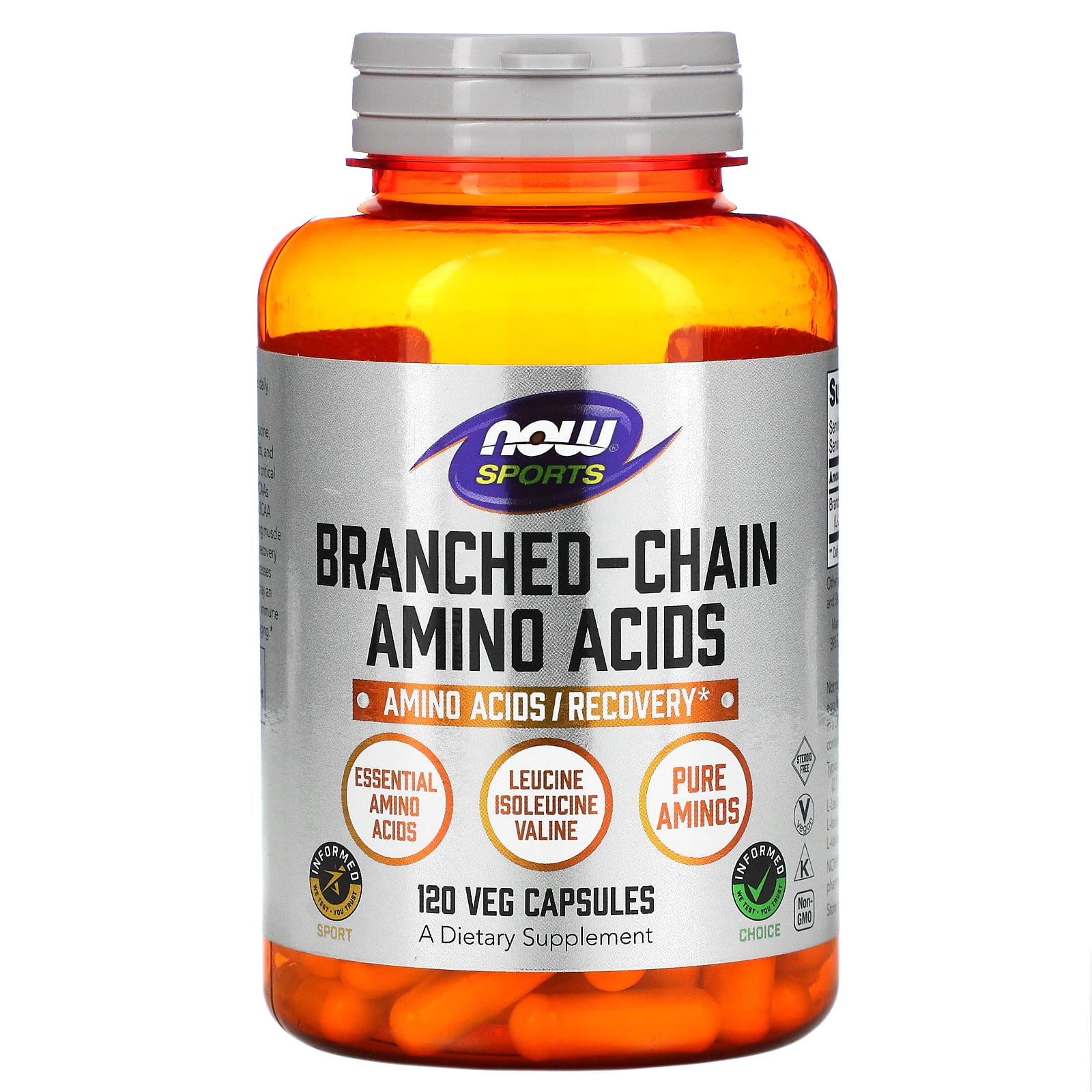 NOW Sports BCAA Capsules, 120 Ct - Walmart.com