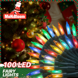 Mollie 43Ft Twinkling Slow Multicolor Xmas Fairy Lights, 100 LED Bulbs ...