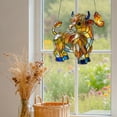 Avdolw Cow Suncatcher Stained Glass Window Hanging Feeder Weather ...