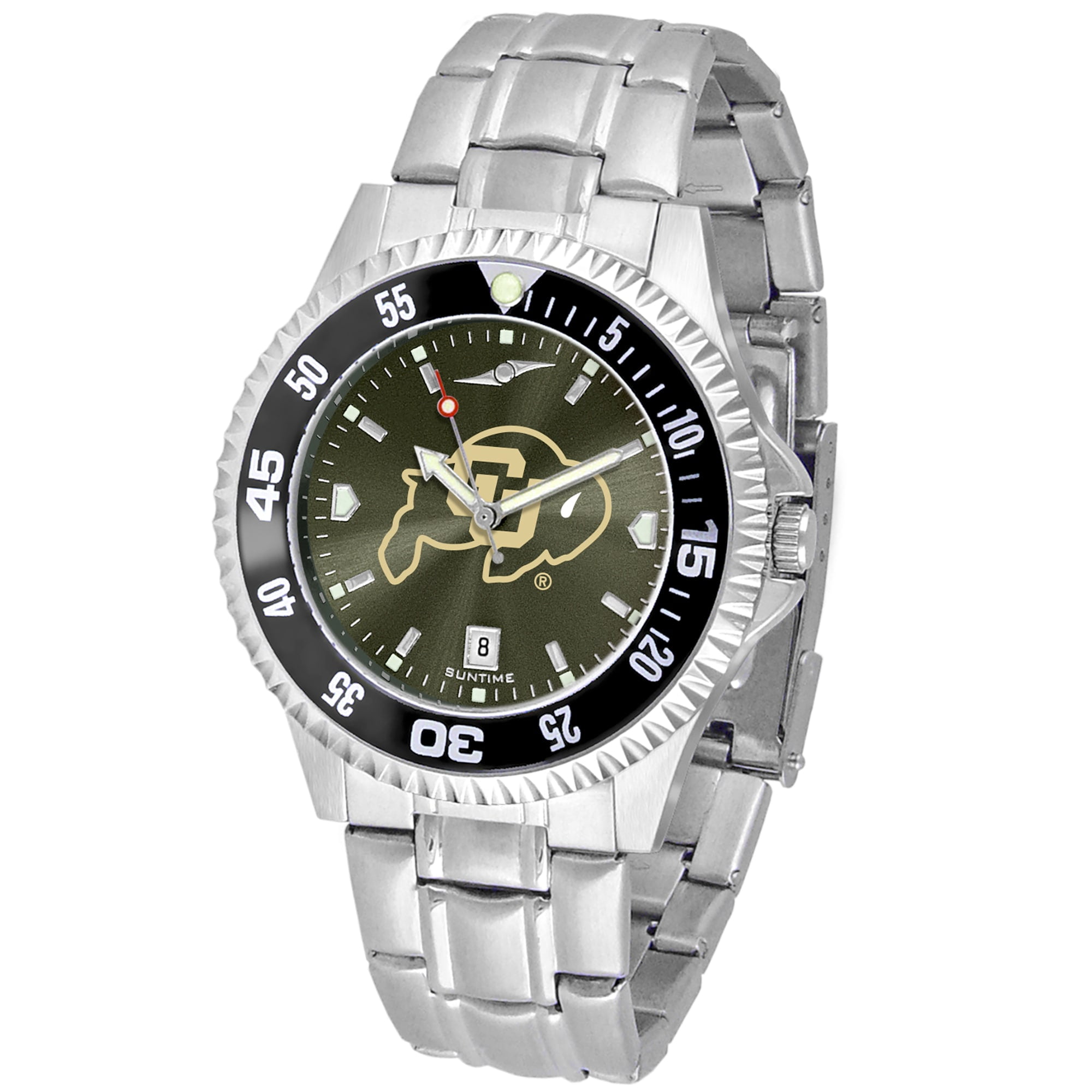Black Colorado Buffaloes Competitor Steel AnoChrome Color Bezel Watch ...