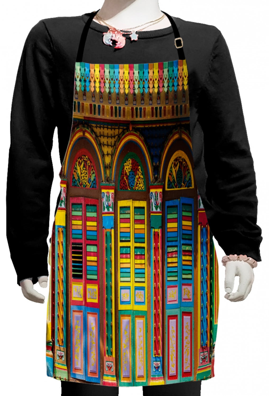Colorful Kids Apron, Vibrant Colored Building Facade of a Building ...