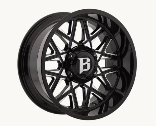 20" Black With Natural Windows 819 Spider Wheel by Ballistic Wheels ...