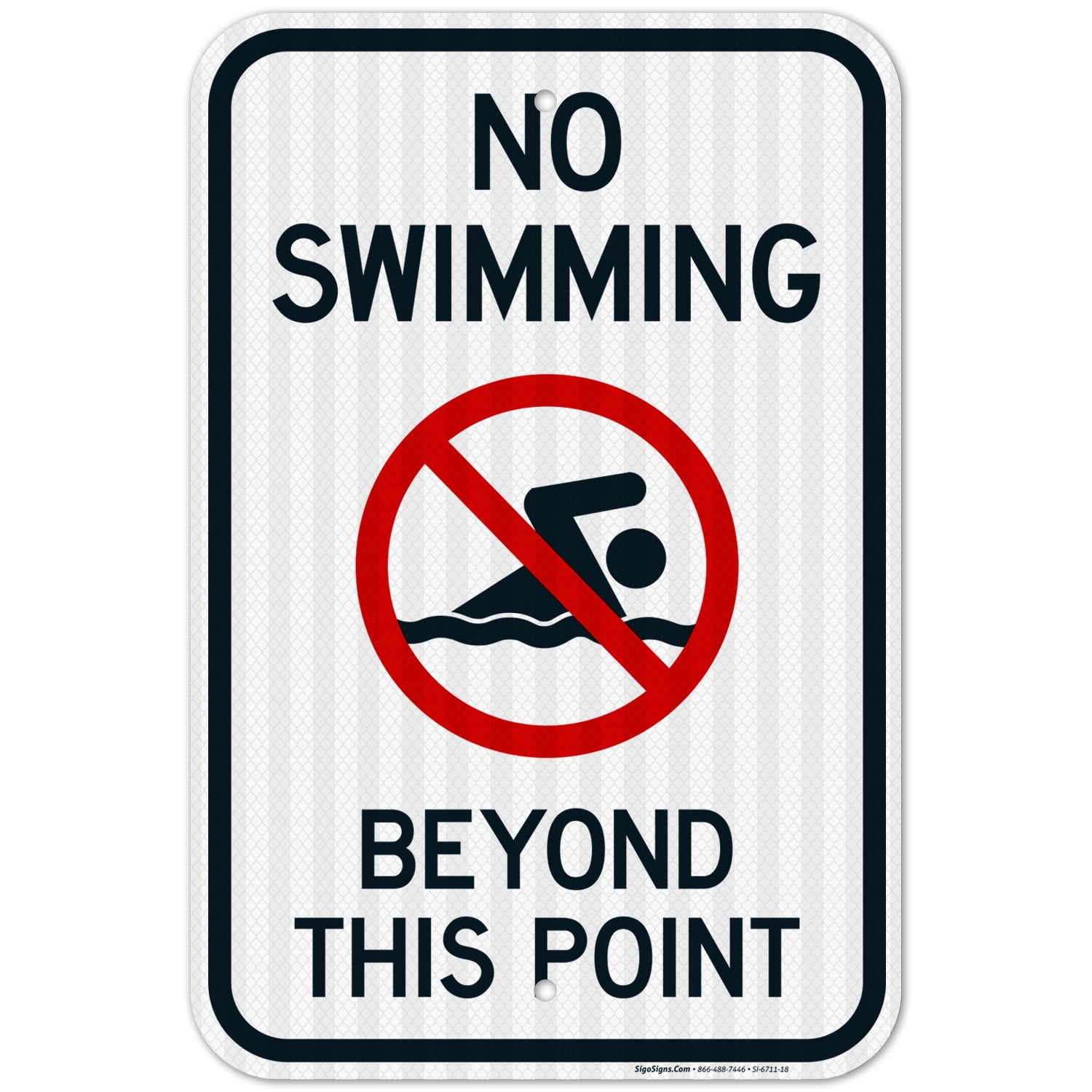 No Swimming Beyond This Point Sign, Pool Sign, - Walmart.com