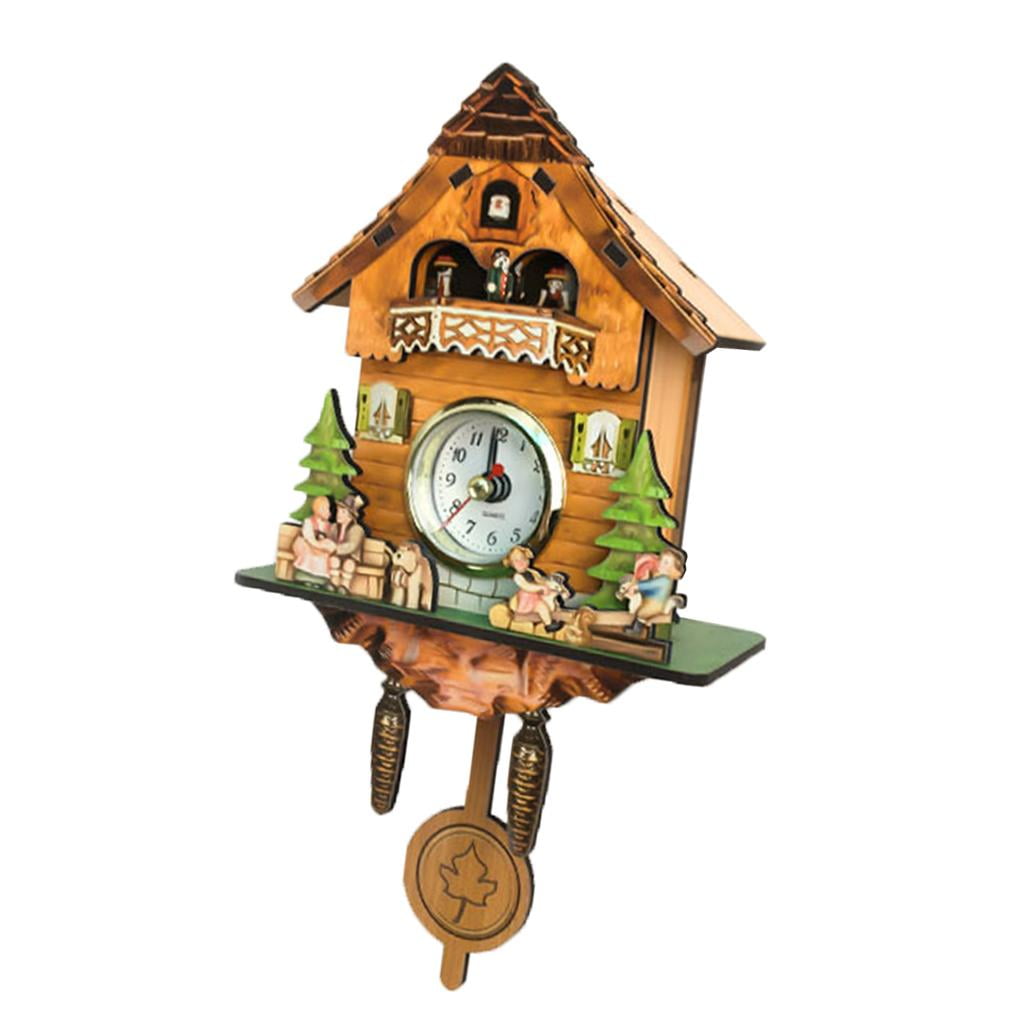 Cuckoo Clock Wooden Bird Cuckoo Watch Decoration Wall Decor Ornamental ...