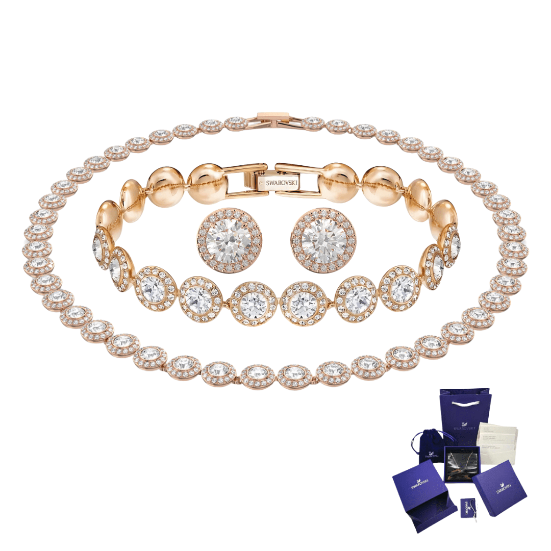 SET CONJUNTO COLLAR + PULSERA + ARETES SWAROVSKI ANGELIC MUJER ...