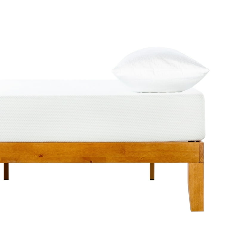 Crown Comfort 12 Classic Solid Wood Platform Bed Frame Natural Pine Twin XL Wood Finish