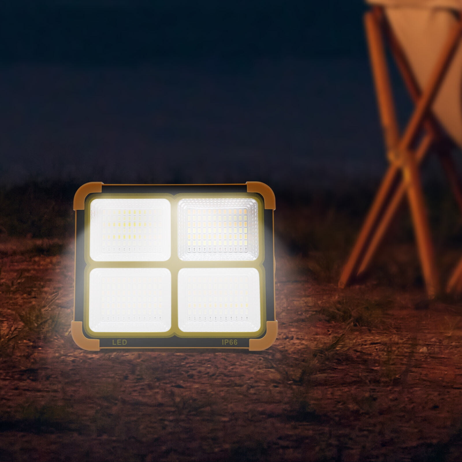 LED Solar Rechargeable Work Light Emergency Floodlight Magnetic Solar ...