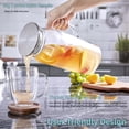 2 Pack 2 Liter 68 Oz 2.1 Qt Glass Pitcher With Lid And Handle Water For ...