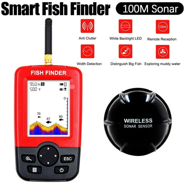 Smart Fish Finder Wireless Echo-sounder fish finder portable Fishing Helper Depth 100M Sonar ...