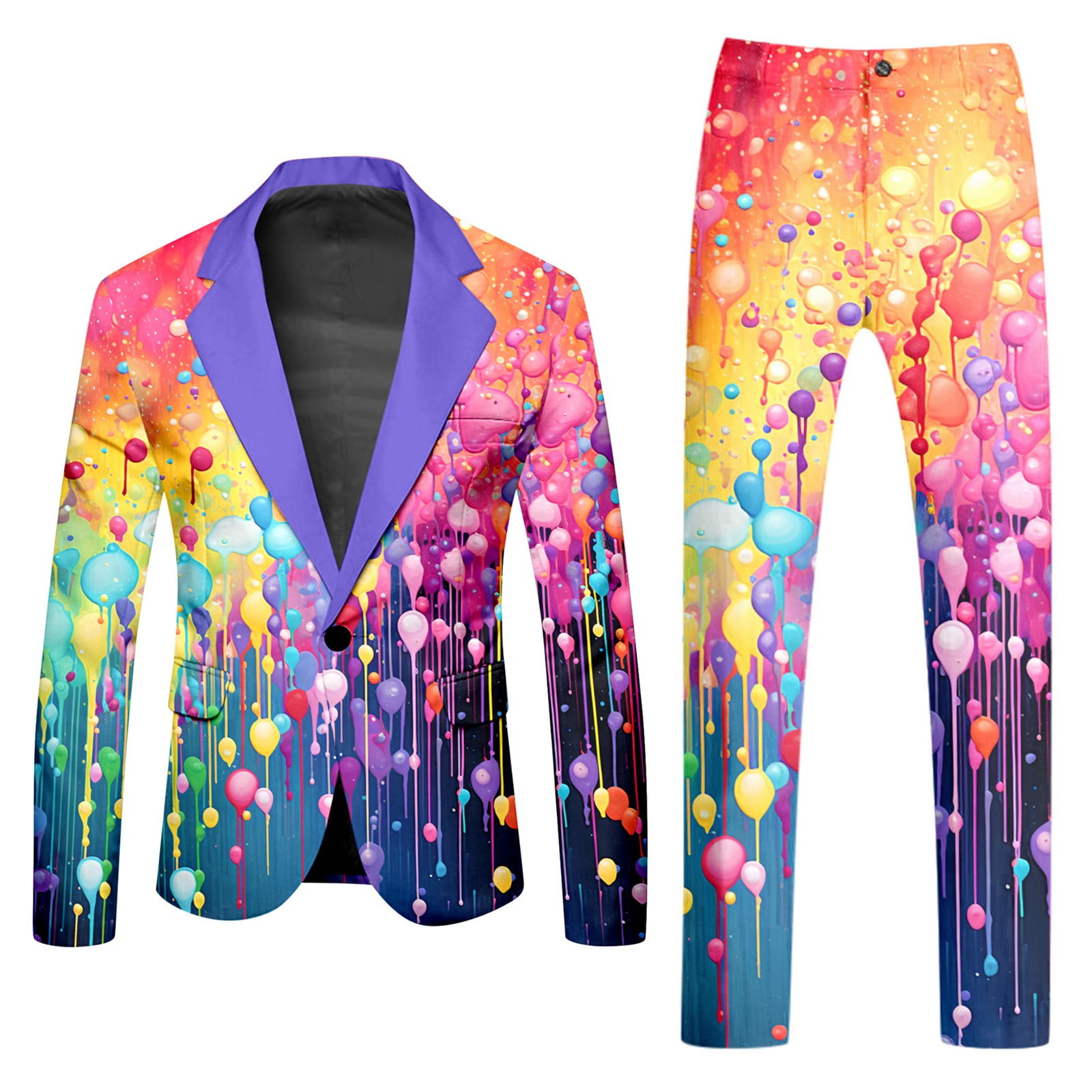 Click here for Ediodpoh Men Blazer Suit Male Rainbow Long Sleeve... prices