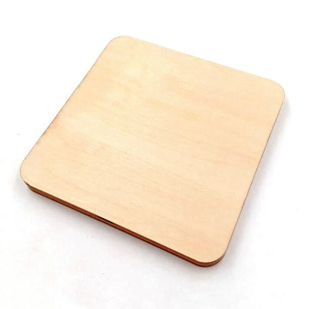 ziyahi Wood Pieces Unfinished Square Wooden Slices 40MM Blank Plywood ...