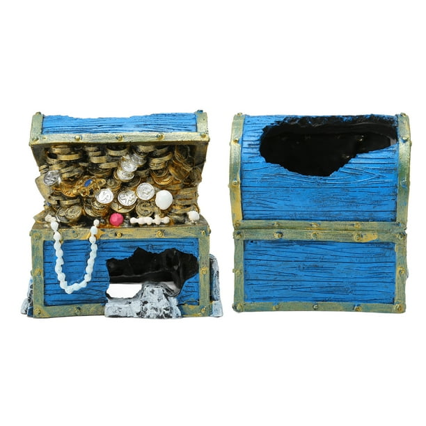 Aquarium Treasure Chest Ornament, Decorative Resin Treasure Chest ...