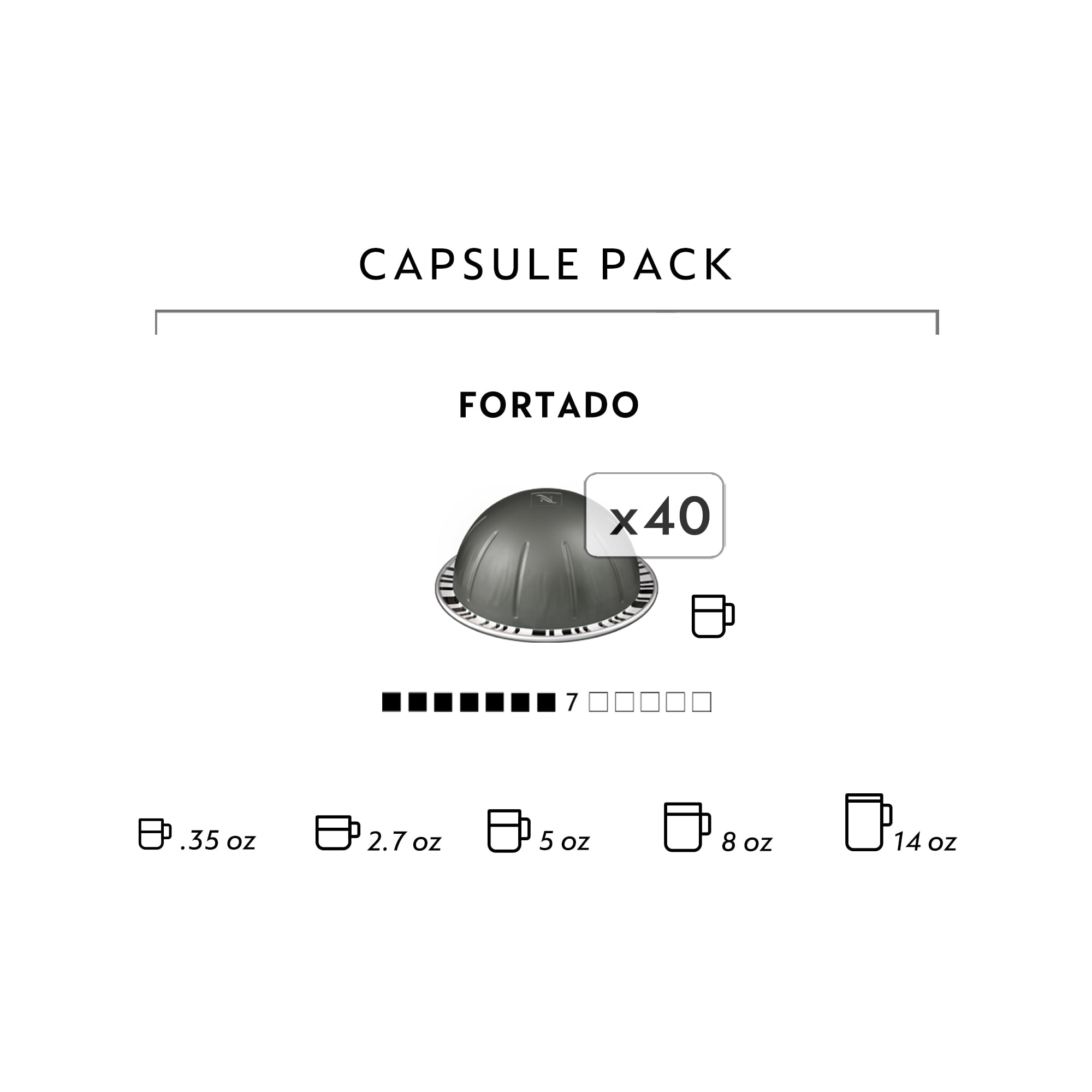 Buy Nespresso Fortado Gran Lungo Espresso, Medium Roast VertuoLine ...