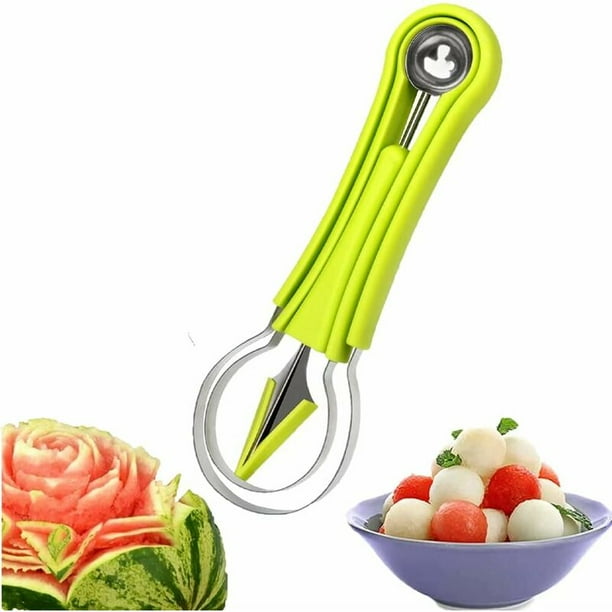Melon Baller Spoon Set, Professional 4 in 1 Stainless Steel Watermelon ...