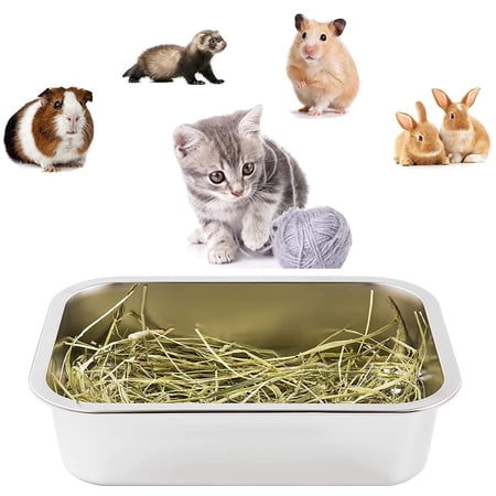 HTAIGUO Stainless Steel Litter Box for Kittens, 4 in Height Easy Entry ...