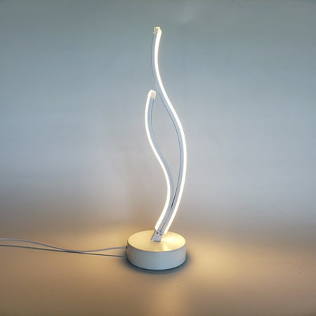 LED Desk Lamp, Modern Curved Table Lamp, 3000K Night Reading Bedside ...