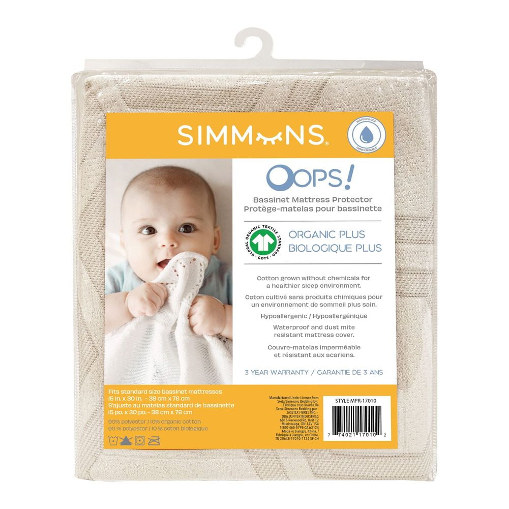 Click here for Simmons Oops! Organic Bassinet Mattress Protector prices