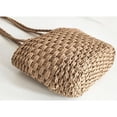 Boho Woven Straw Shoulder Bag Women’s Retro Drawstring Bucket Handbag ...