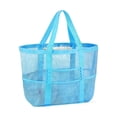 Beach Tote Mesh Bag, Summer Beach Mesh Tote, 16.9x15.4x6.3 inch Blue ...