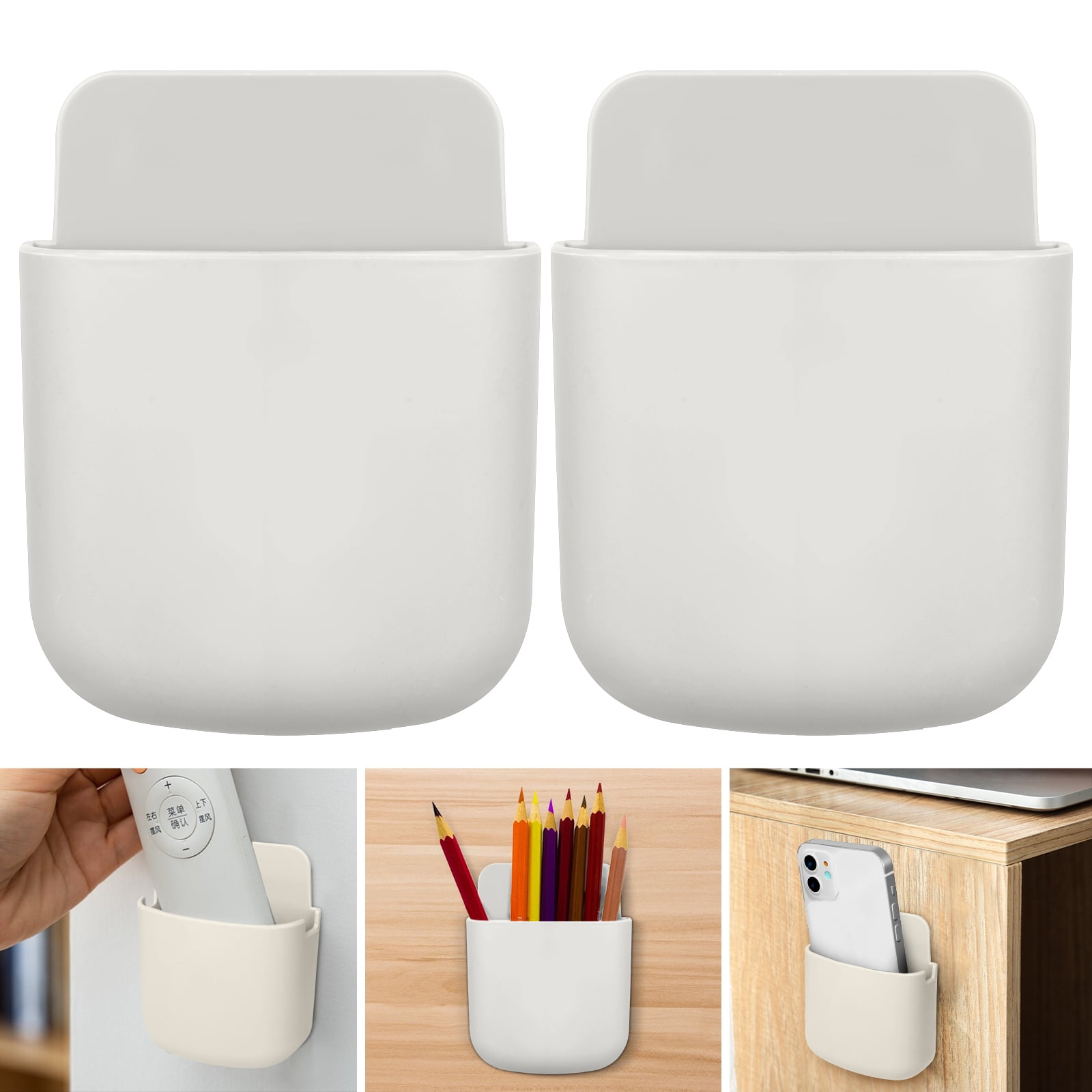 TSV Remote Control Holder Wall Mount Storage Box, Adihesive Phone ...