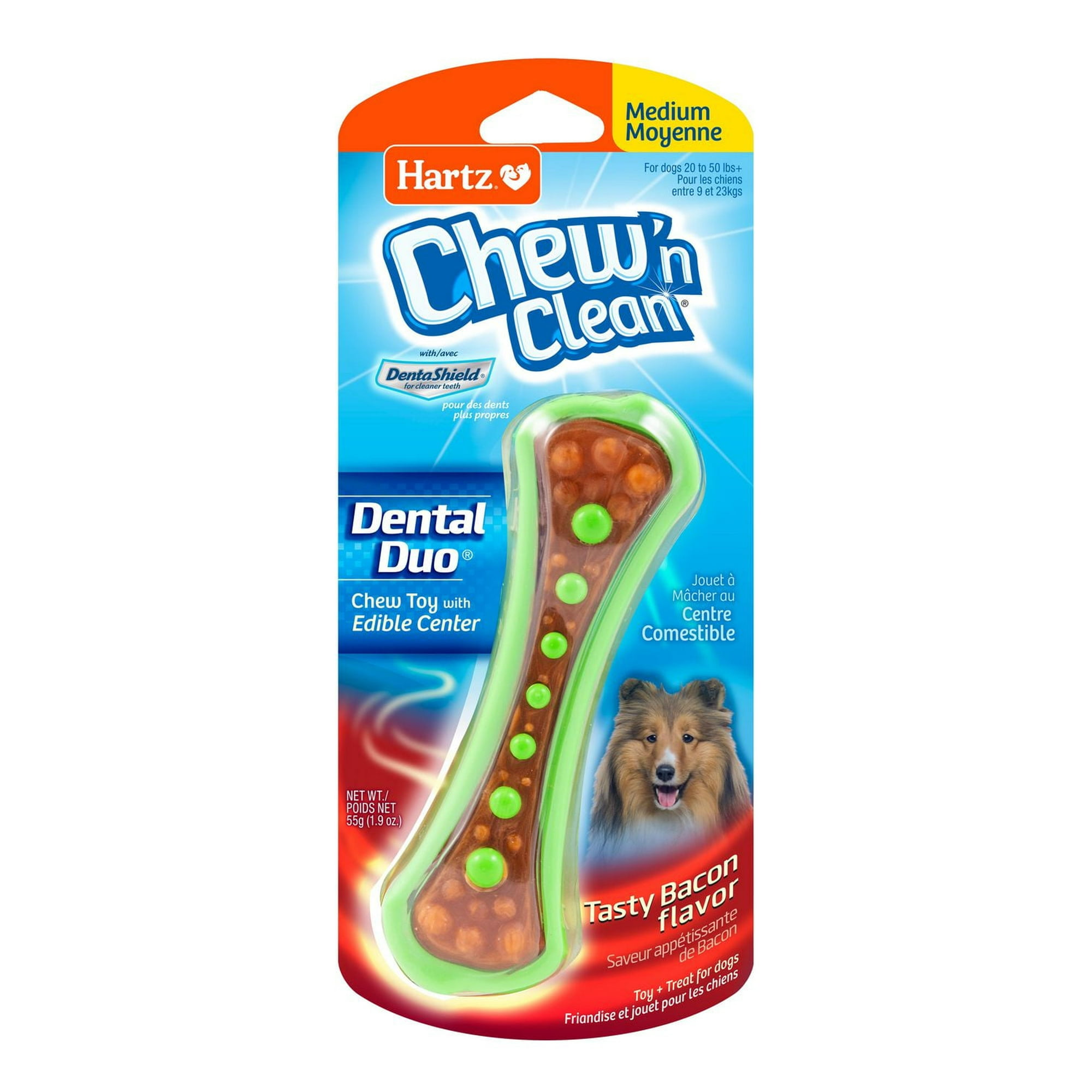 Click here for Hartz Chew n Clean Medium Dental Duo Dog Toy M prices