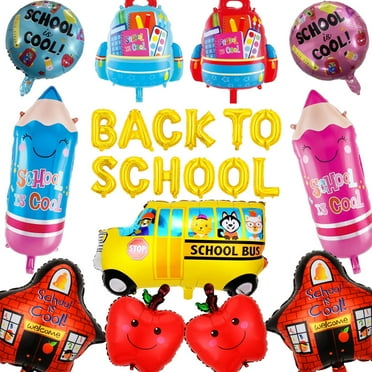 ASTRAEA 8PCS Back to School Balloons Set, Reusable Colorful Aluminum ...