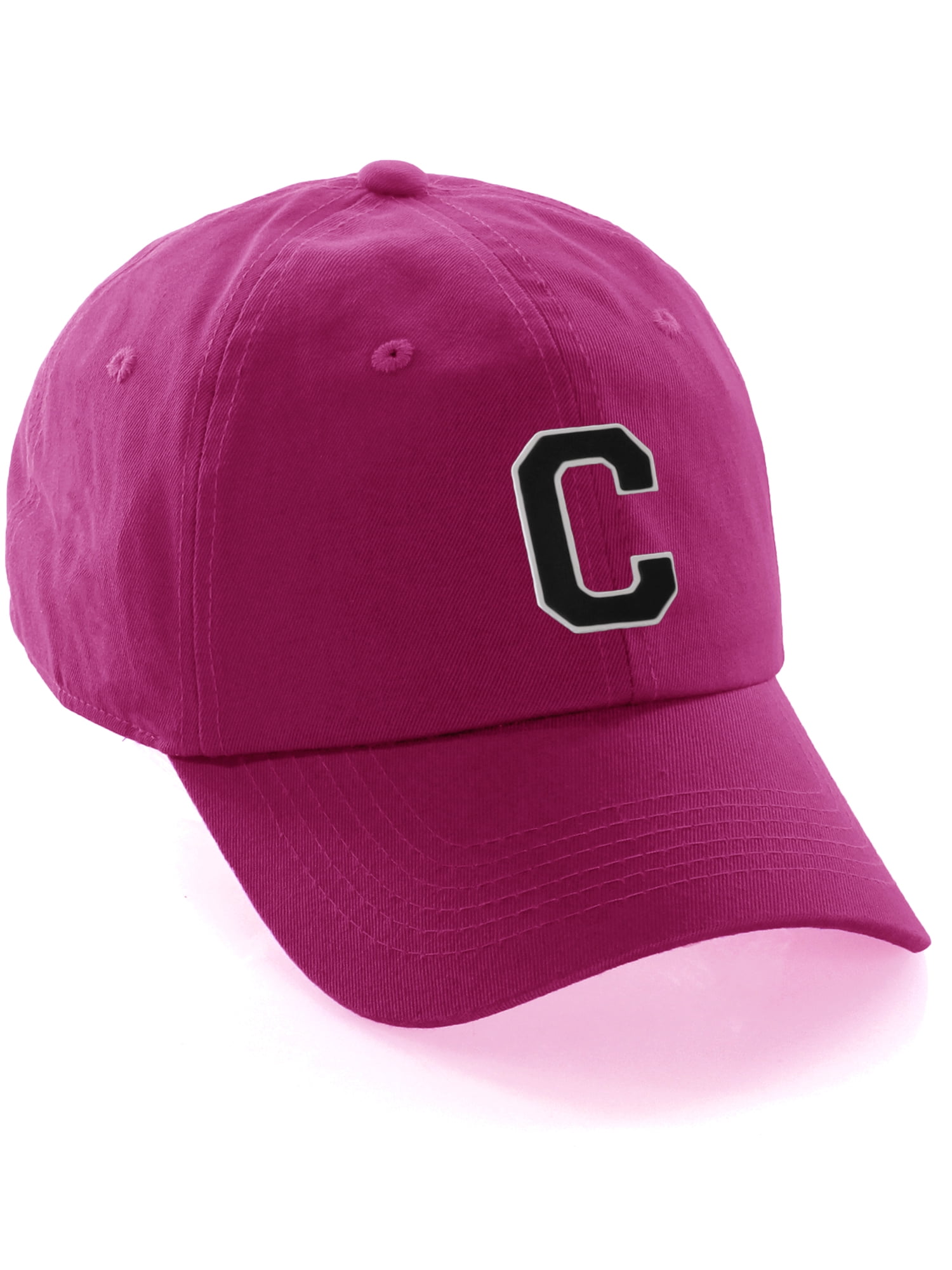 Customized Letter Intial Baseball Hat A to Z Team Colors, Hot Pink Hat ...