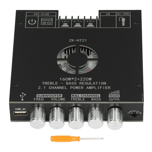 Placa amplificadora para subwoofer 2,1 canales 100W 500mV Control de volumen alta seguridad ZK ...