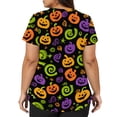 Scrubs for Women V Neck Short Sleeve Printed Tops Cartoon Pattern Free ...
