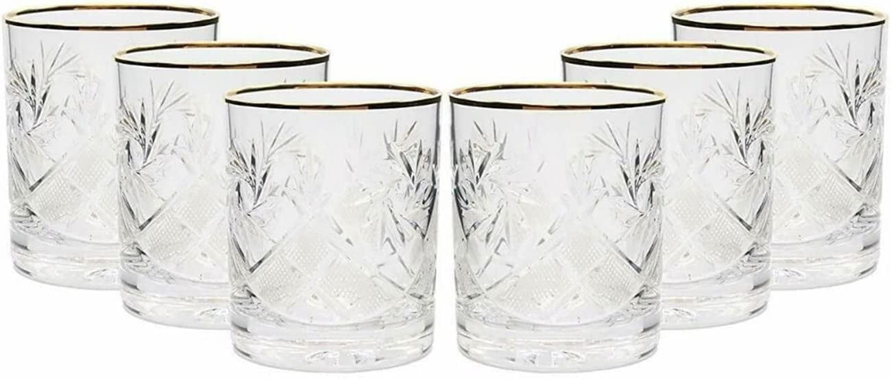 Elegant and Modern Decorative Design Whiskey Glassware Set with Gold ...