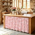 Abstract Pink Waves Cabinet Curtains 32" W x 55" L, Art Boho Marble ...