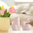 Ceramic Rabbit Figurines | Set of 2 Decorative Ornaments for Living ...