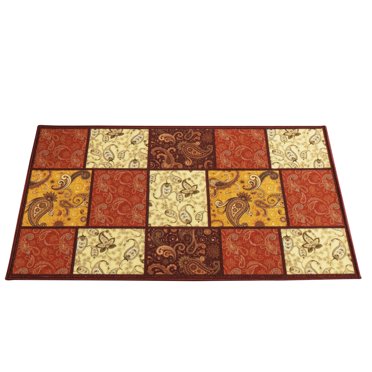 Collections Etc Jacquard Scroll Design Skid-Resistant Accent Rug ...