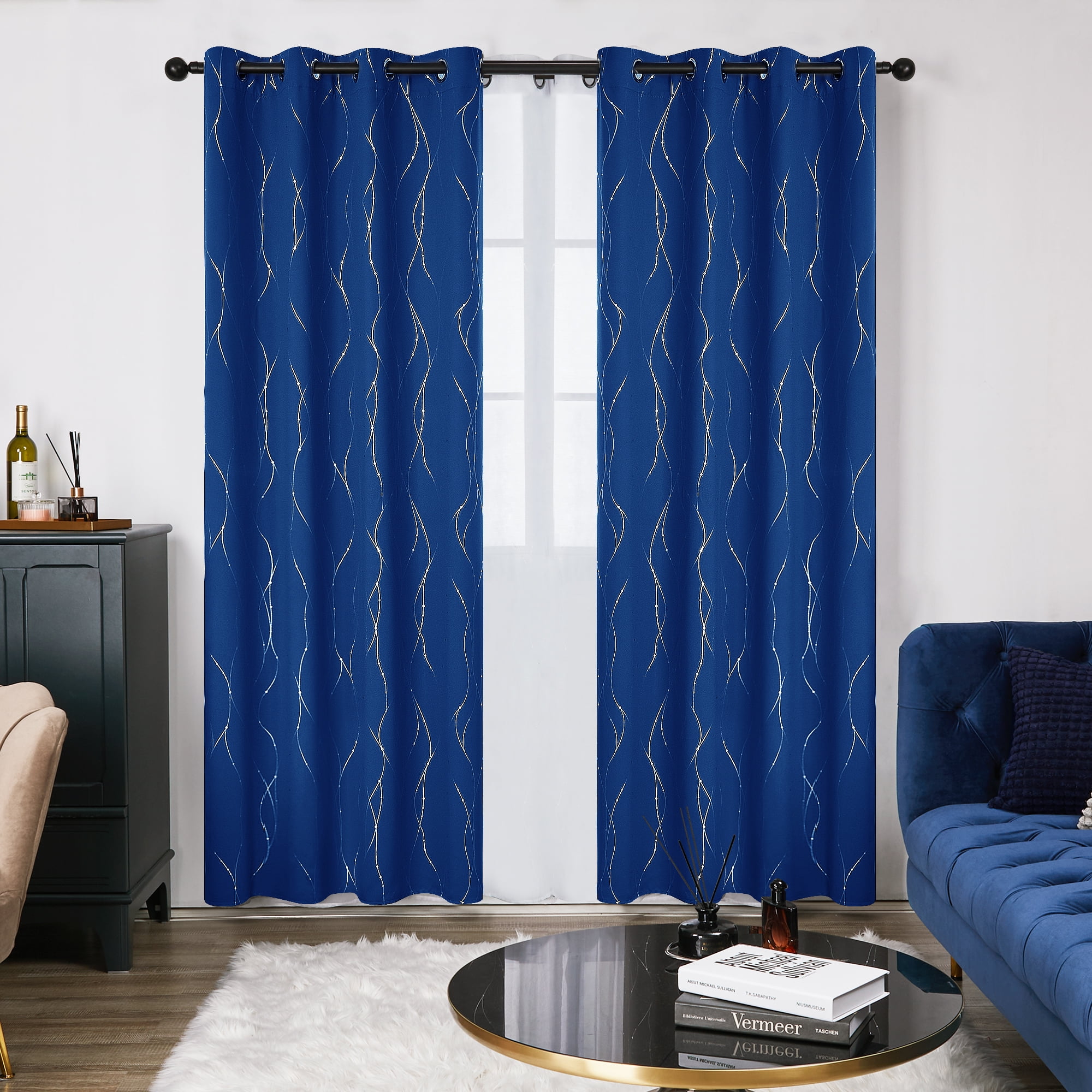 Deconovo Blackout Curtains for Big Windows, 108 inches Long, Set of 2 ...