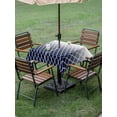 Abstract Art Square Outdoor Tablecloth with Umbrella Hole Classic Navy ...